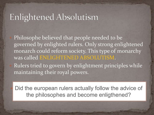 Enlightened Absolutism and 7 years War | PPT