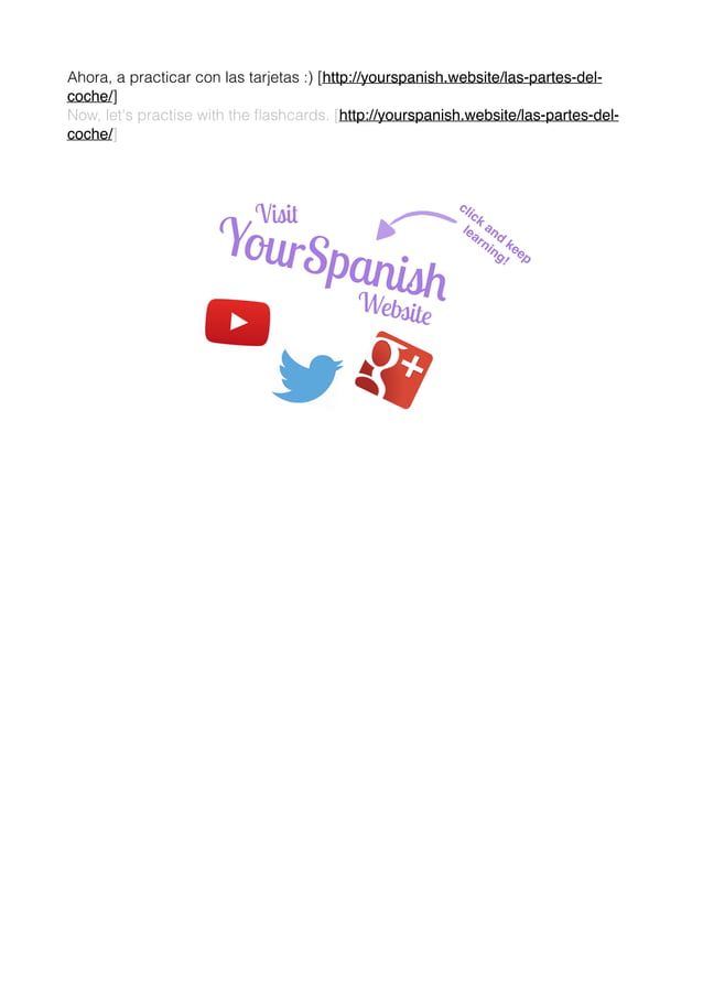 Las partes del coche (primera parte) | PDF