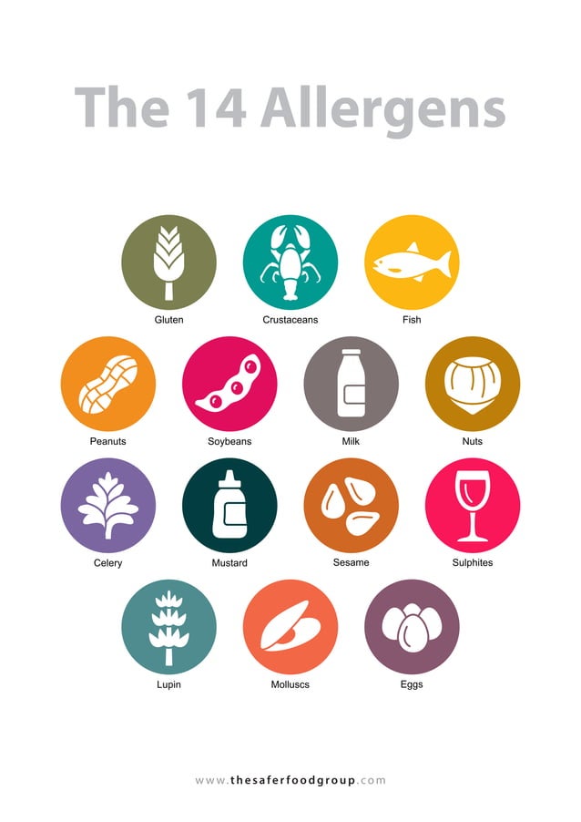 UK 14 Allergens Poster Food Hygiene | PDF | Food Allergies | Food & Drink