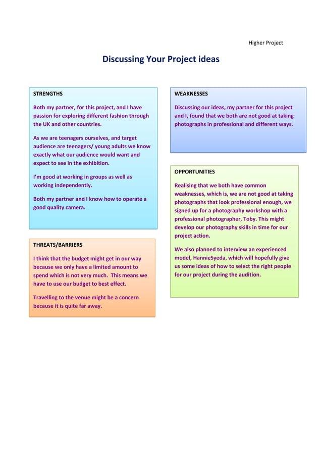 Higher project | DOCX