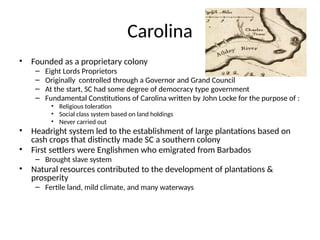 South carolina social studies colonialism | PPTX