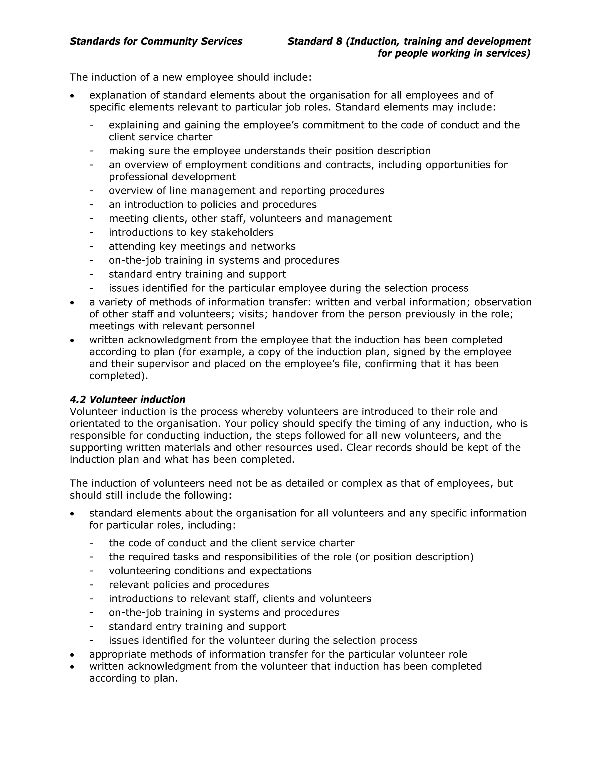 8.1 employee-and-volunteer-induction-policy-guideline | PDF