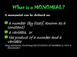 8 1 Multiplying Monomials | PPT