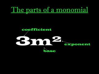 8 1 Multiplying Monomials | PPT