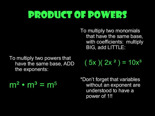 8 1 Multiplying Monomials | PPT | Physics | Science