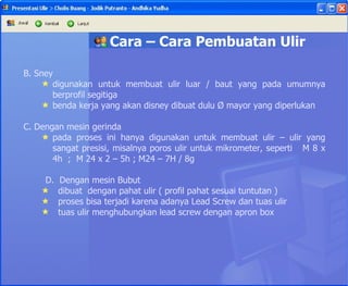 membuat ulir | PPT