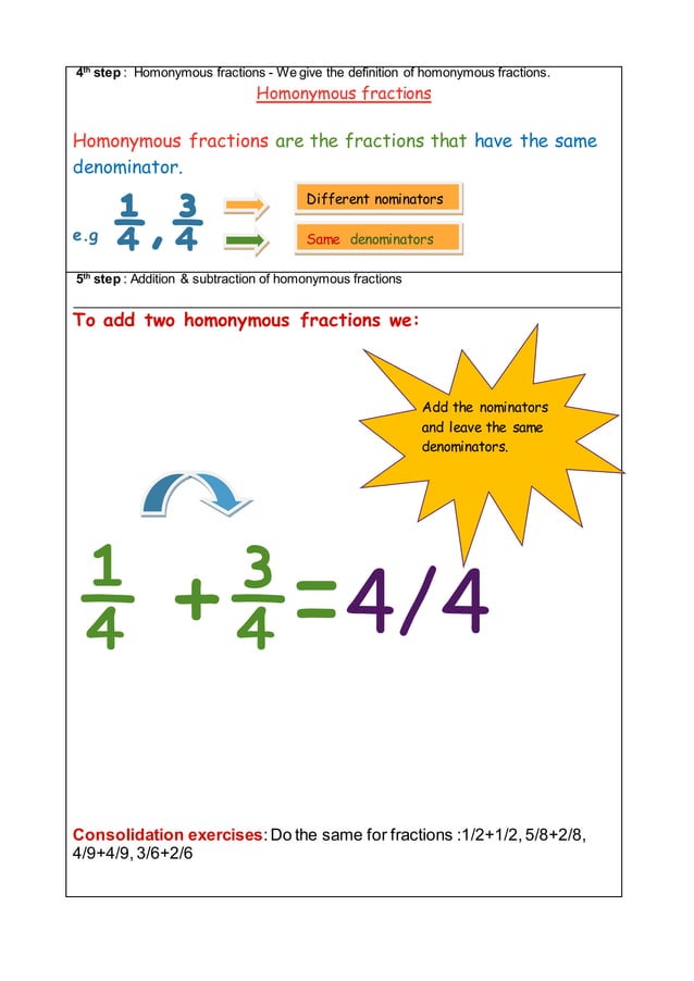 introduction to fractions | DOCX | Primary Education | Education