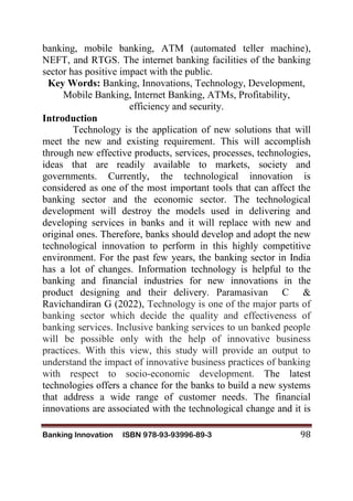 A STUDY ON BANKING INNOVATIONS THROUGH TECHNOLOGY | PDF