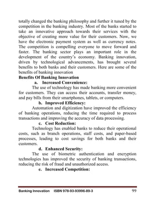A STUDY ON BANKING INNOVATIONS THROUGH TECHNOLOGY | PDF