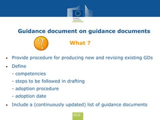 Wolfgang Reinert - Guidance on guidance document development | PPT