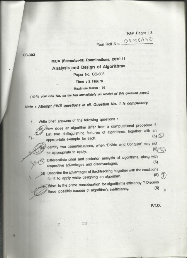 Analysis Of Algorithm And Design