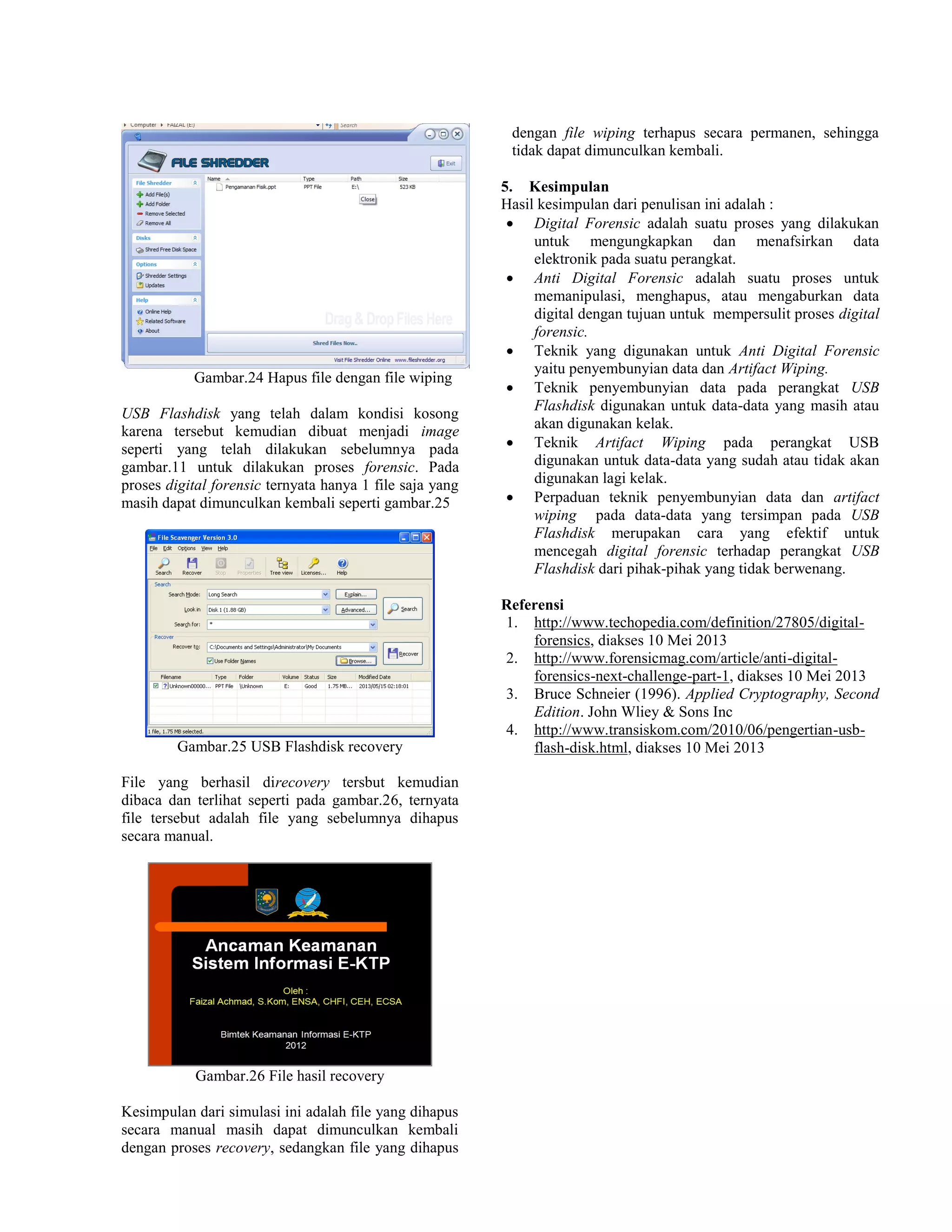 Anti forensic pada perangkat USB flashdisk | PDF