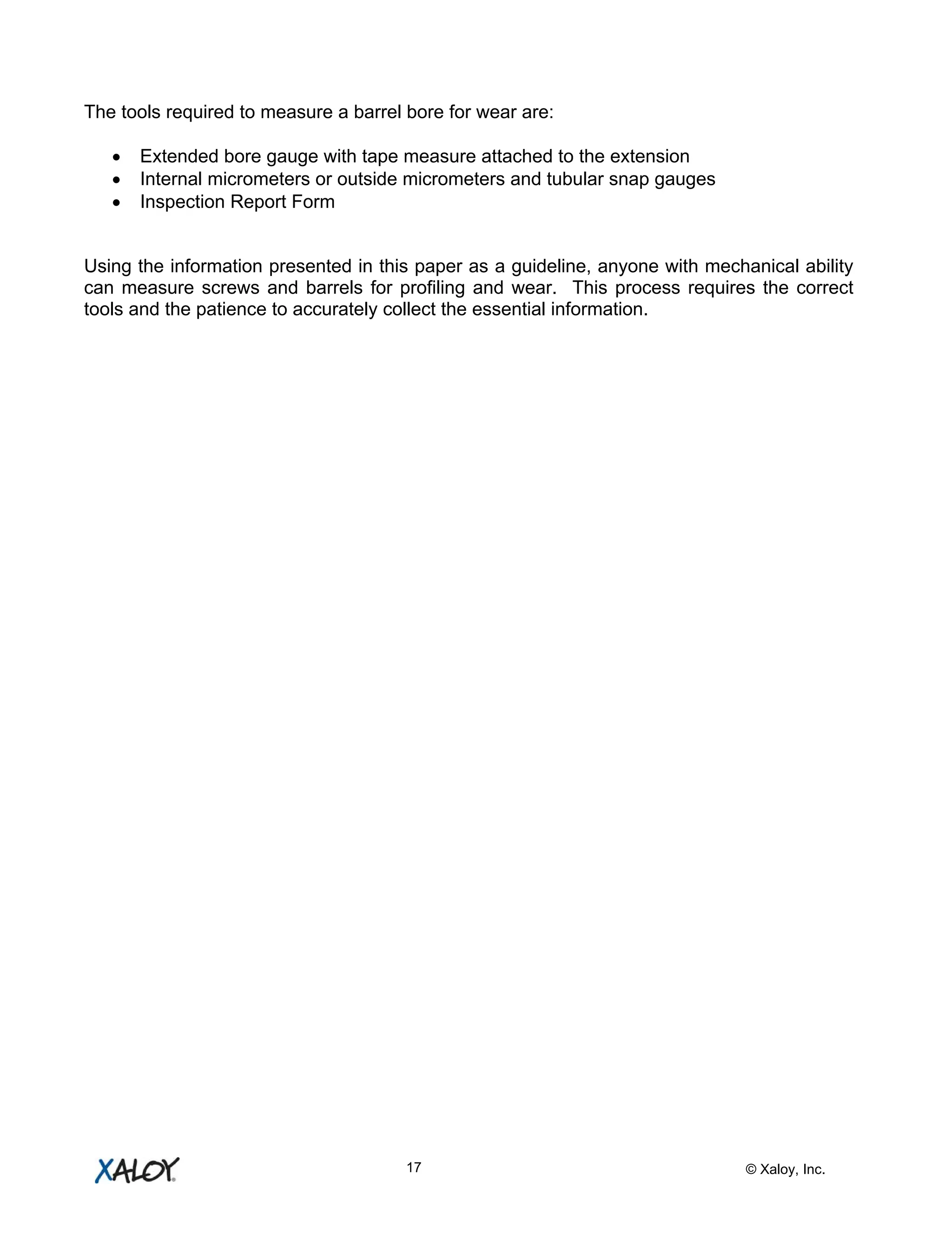 Screw and Barrel Inspection | PDF
