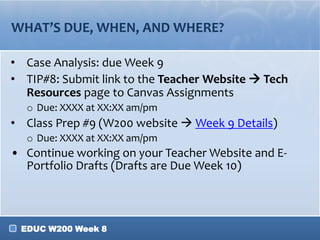 8. what's due | PPTX