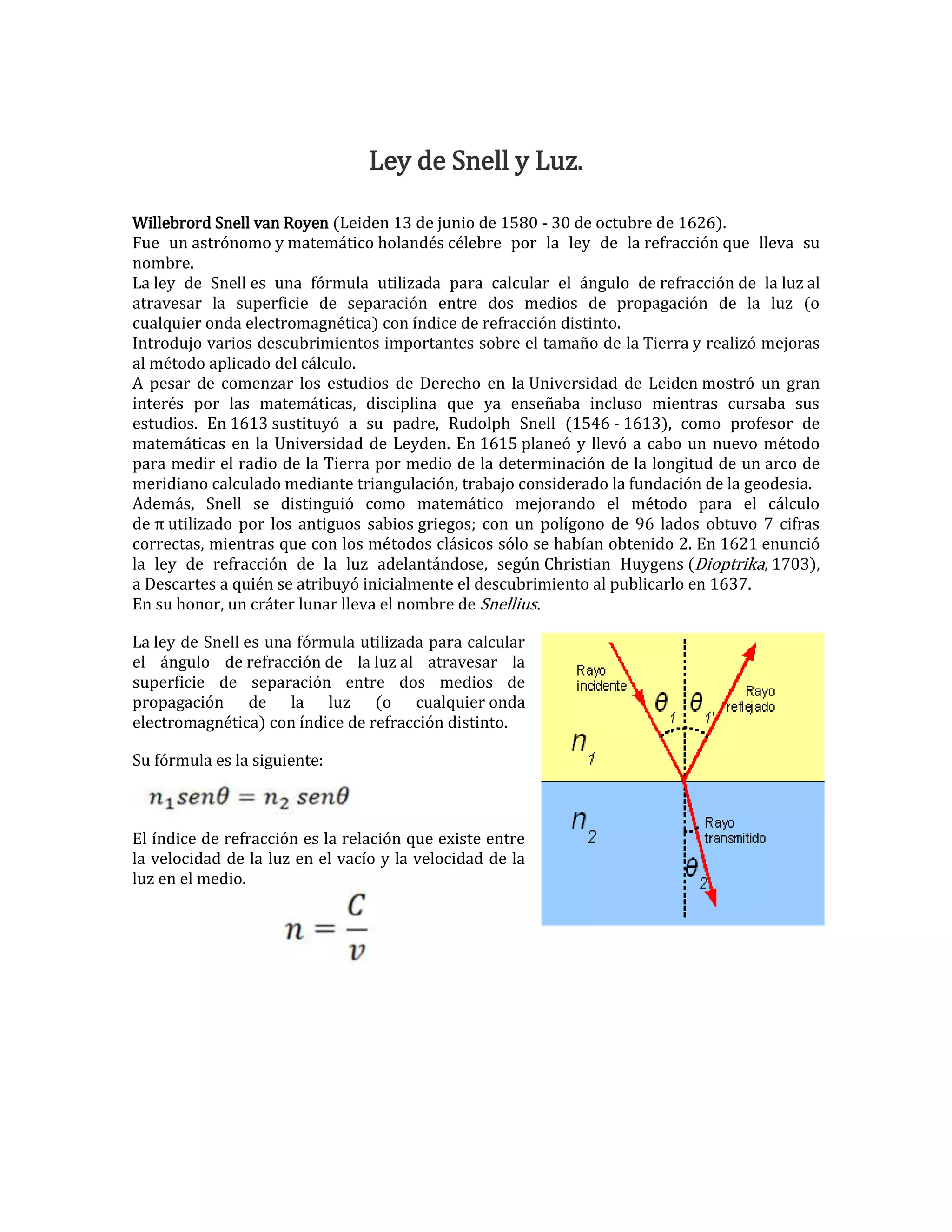 # 8. ley de snell | DOCX | Physics | Science