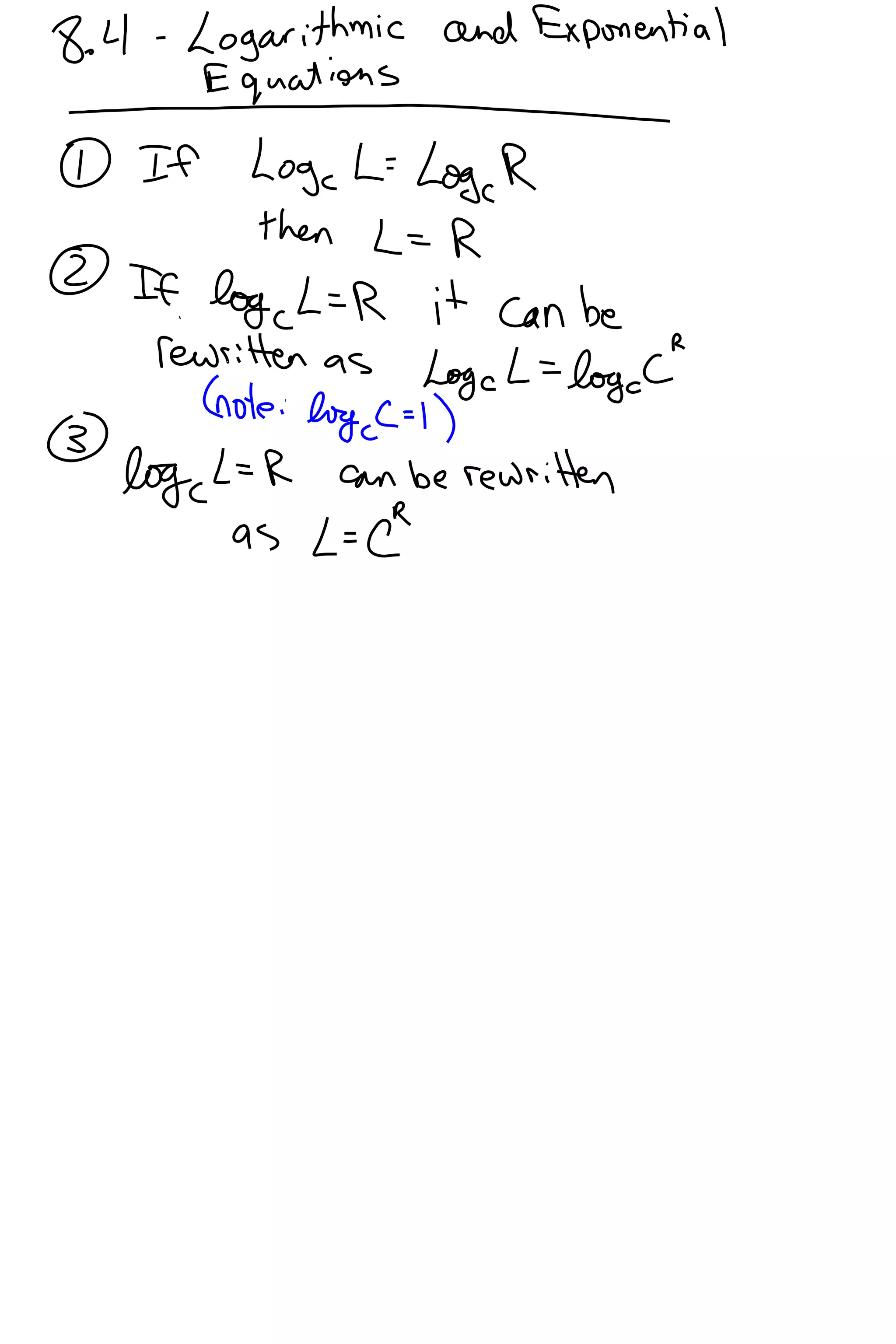 8.4 logarithmic and exponential equations | PPTX | Physics | Science