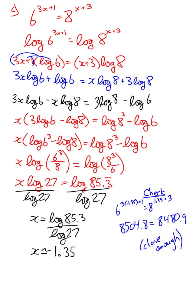 8.4 logarithmic and exponential equations | PPTX | Physics | Science