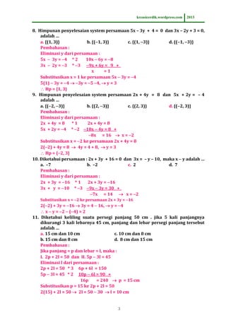 (8.7.1) soal dan pembahasan spldv, matematika sltp kelas 8 | DOCX