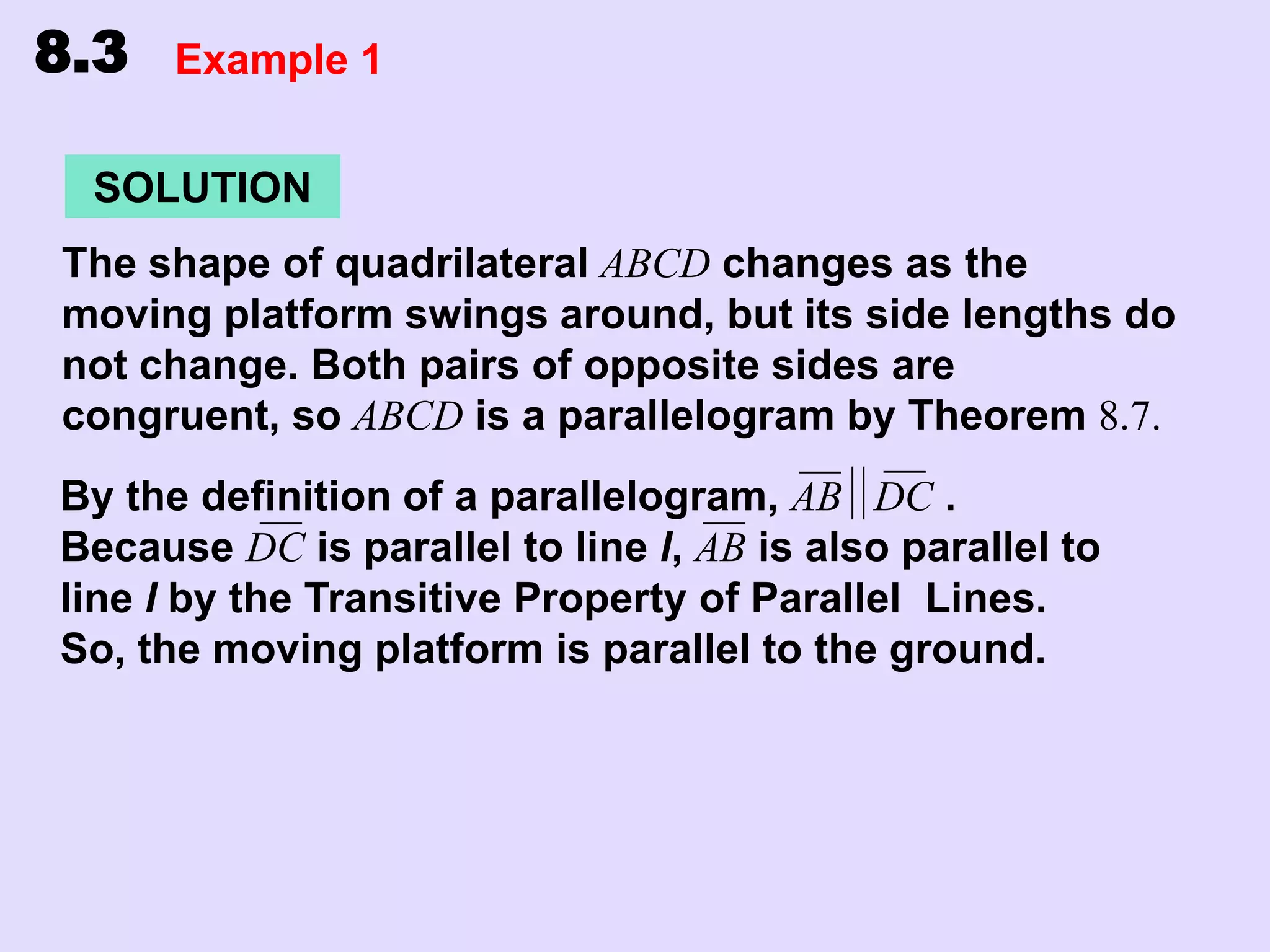 8.3 show that a quadrilateral is a parallelogram | PPTX