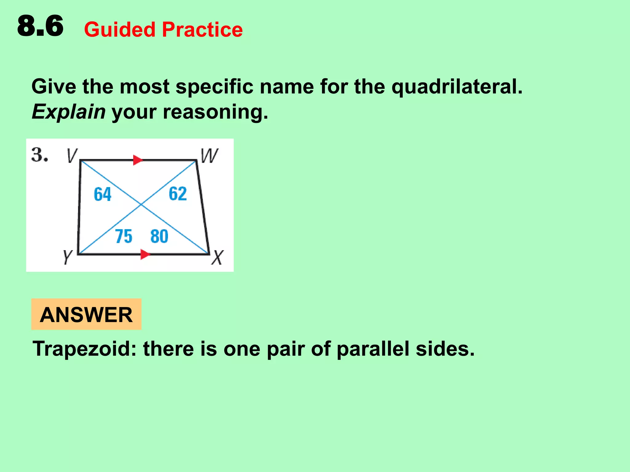 8.6 identify special quadrilaterals | PPTX