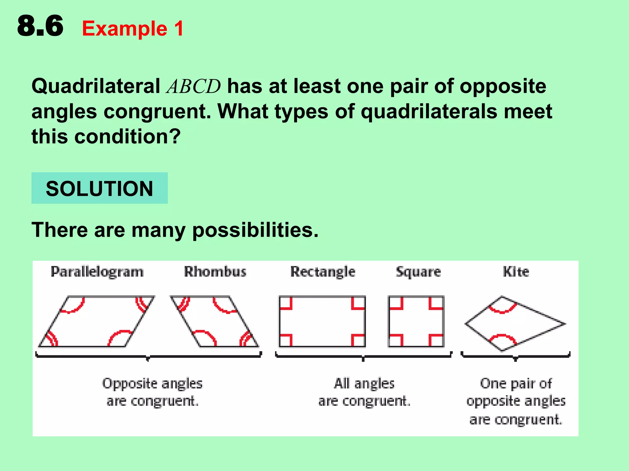 8.6 identify special quadrilaterals | PPT