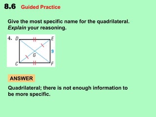 8.6 identify special quadrilaterals | PPT