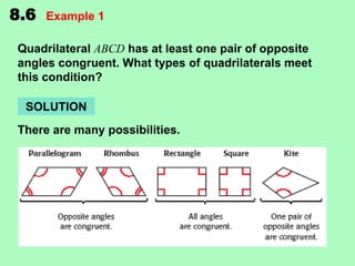 8.6 identify special quadrilaterals | PPT