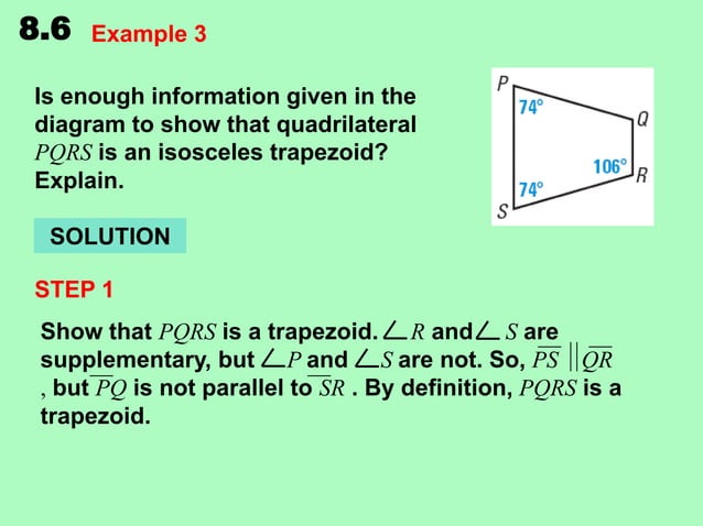 8.6 identify special quadrilaterals | PPT