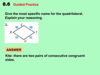 8.6 identify special quadrilaterals | PPT