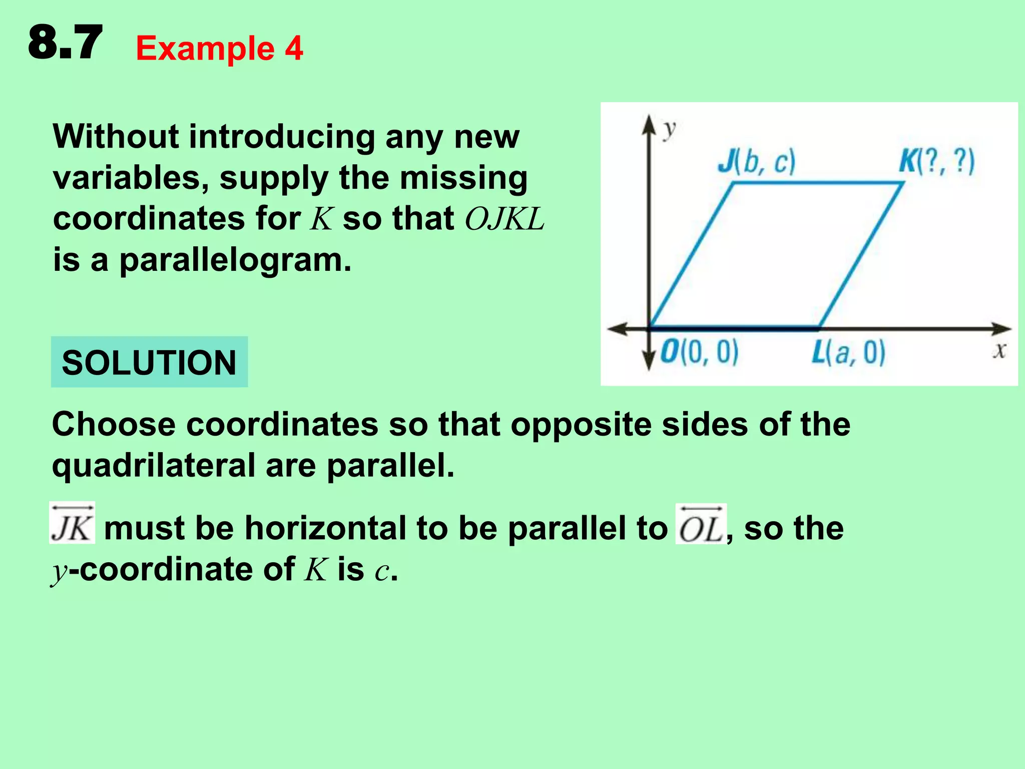 8.7 coordinate proof with quadrilaterals | PPT