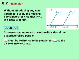 8.7 coordinate proof with quadrilaterals | PPT