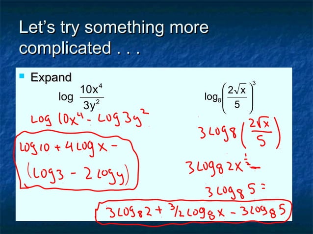 8.4 properties of logarithms | PPT