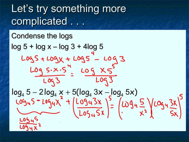 8.4 properties of logarithms | PPT