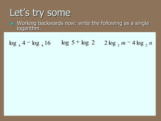 8.4 properties of logarithms | PPTX