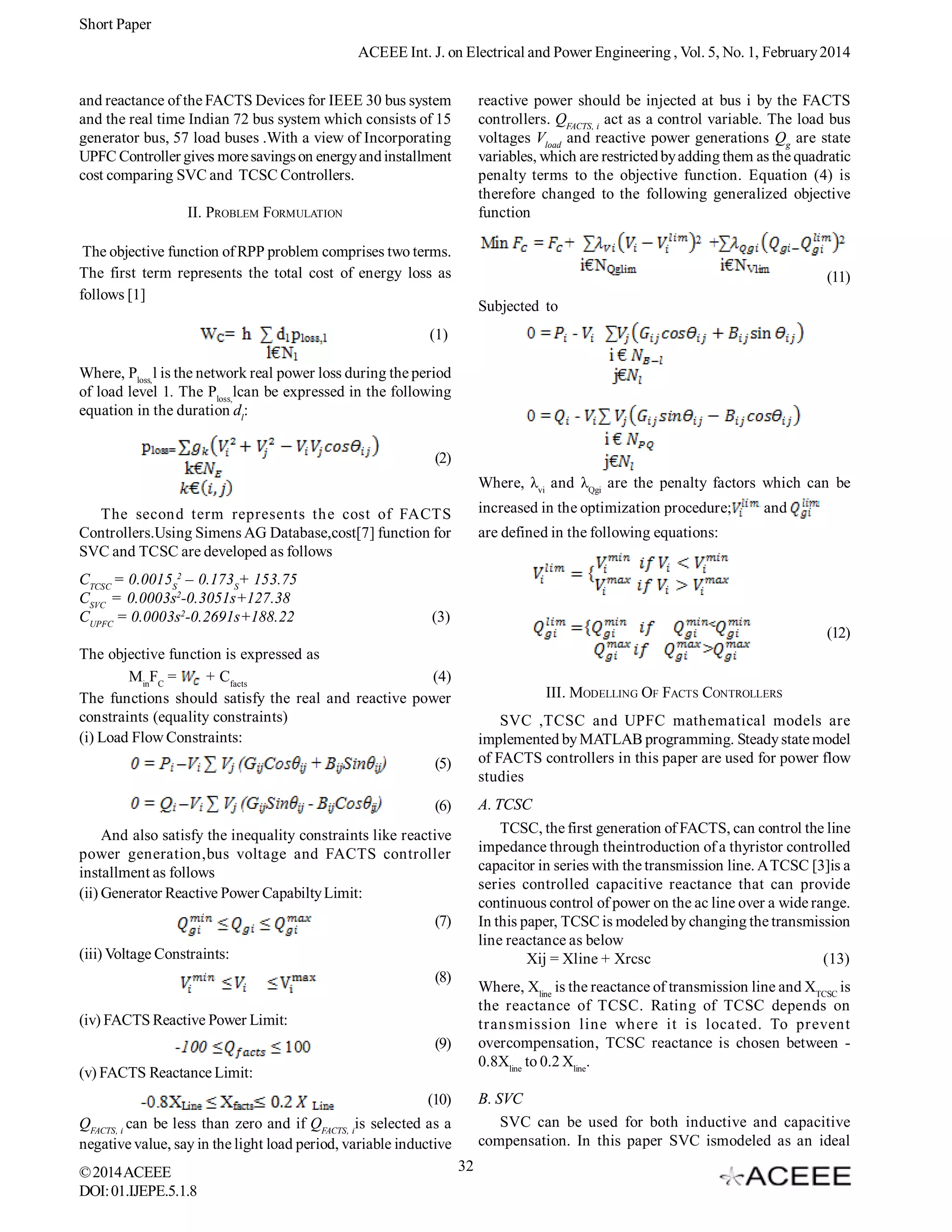 Artificial Intelligence Technique based Reactive Power Planning Incorporating FACTS Controllers ...