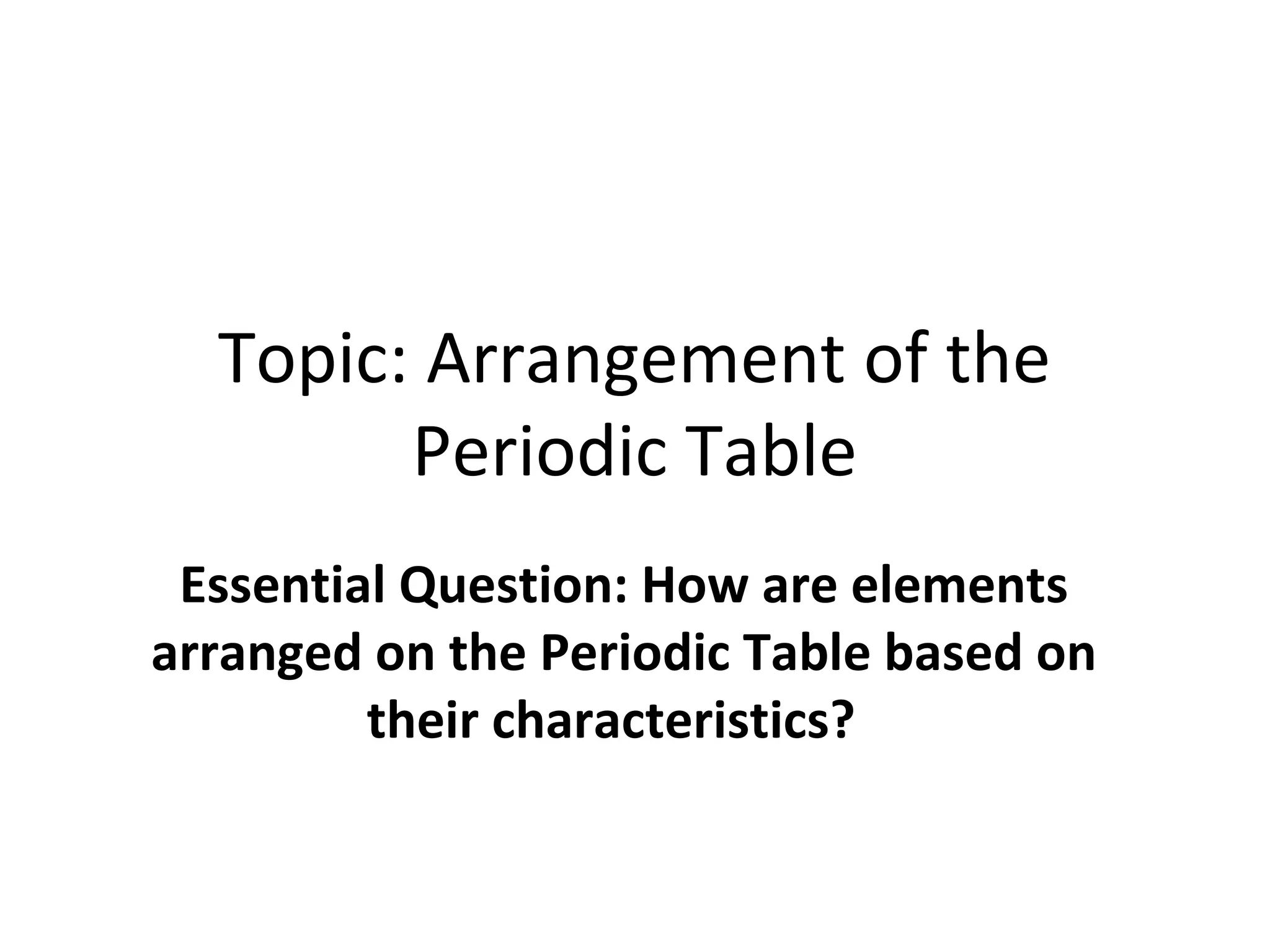 arrangement of the periodic table for cornell notes | PPT