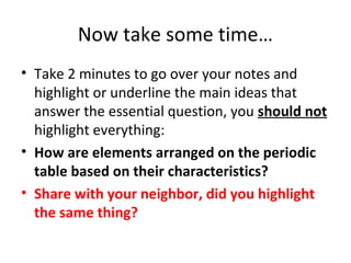 arrangement of the periodic table for cornell notes | PPT