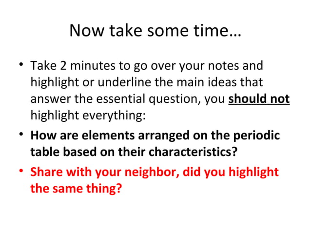 arrangement of the periodic table for cornell notes | PPT