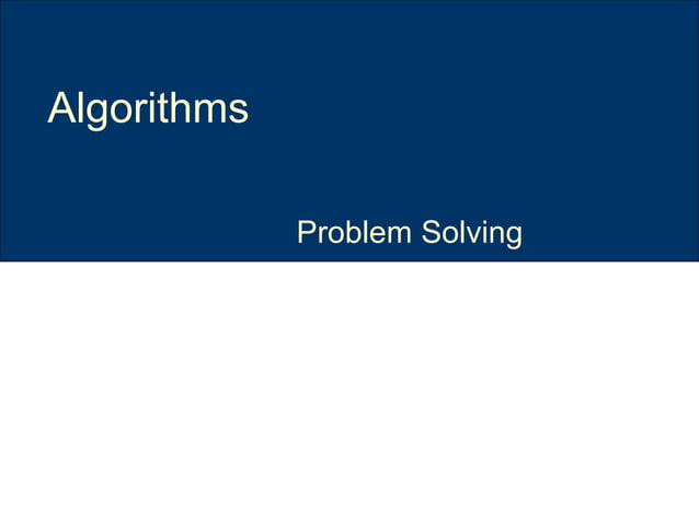 8.1 alogorithm & prolem solving | PPT