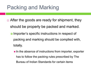 Packing and Marking of Export Goods | PPTX