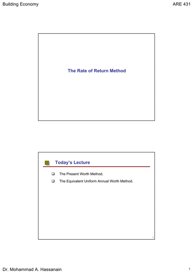 8.the rate of return method | PDF