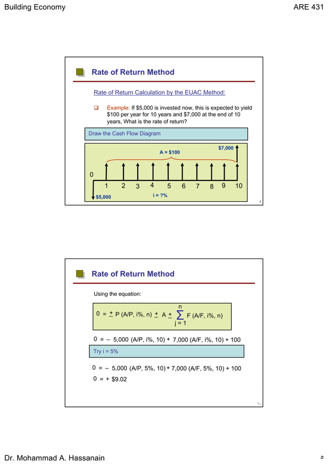 8.the rate of return method | PDF