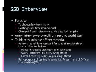 Iinterview technique used in services selection board for Career as an ...