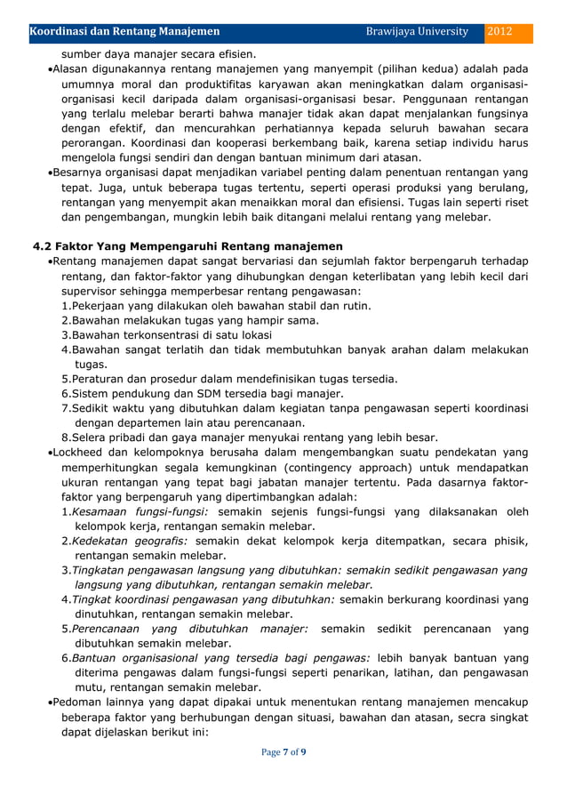 8. koordinasi dan rentang manajemen | DOC