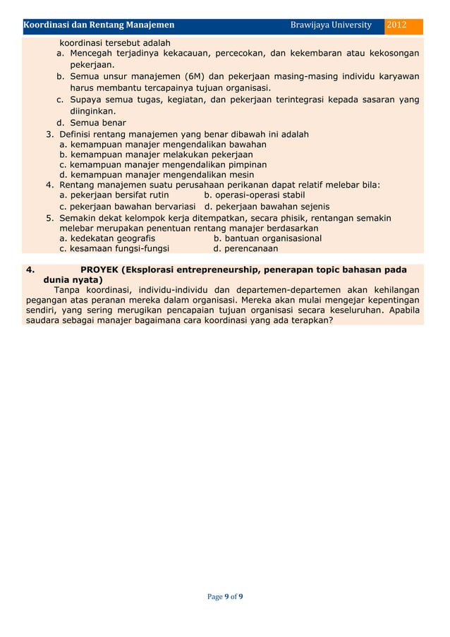 8. koordinasi dan rentang manajemen | DOC
