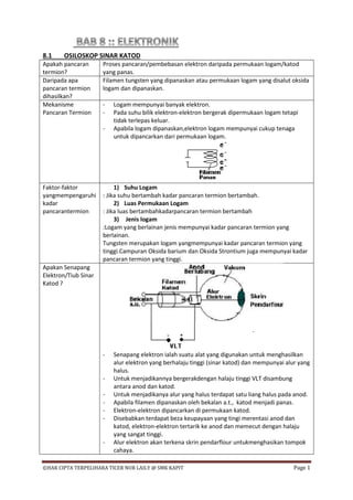 8.1 Osiloskop Sinar Katod | PDF