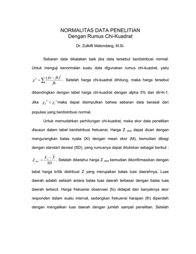 8. normalitas data chi kuadrat | PDF