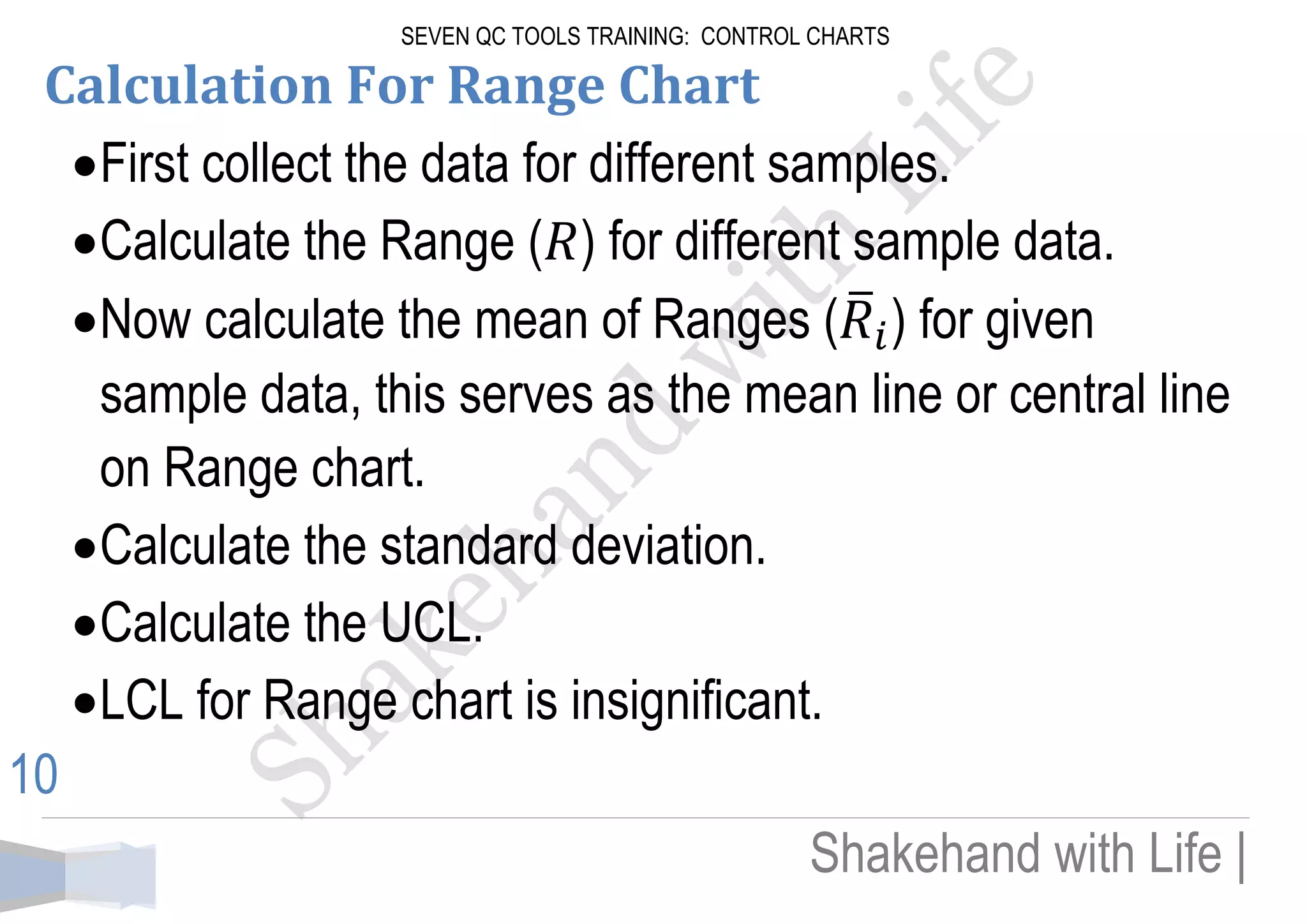 Seven QC Tools Training; Control Charts (Mean Chart and Range Chart) | PDF