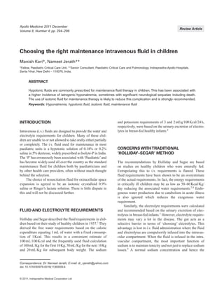 Choosing the right maintenance intravenous fluid in children | PDF ...