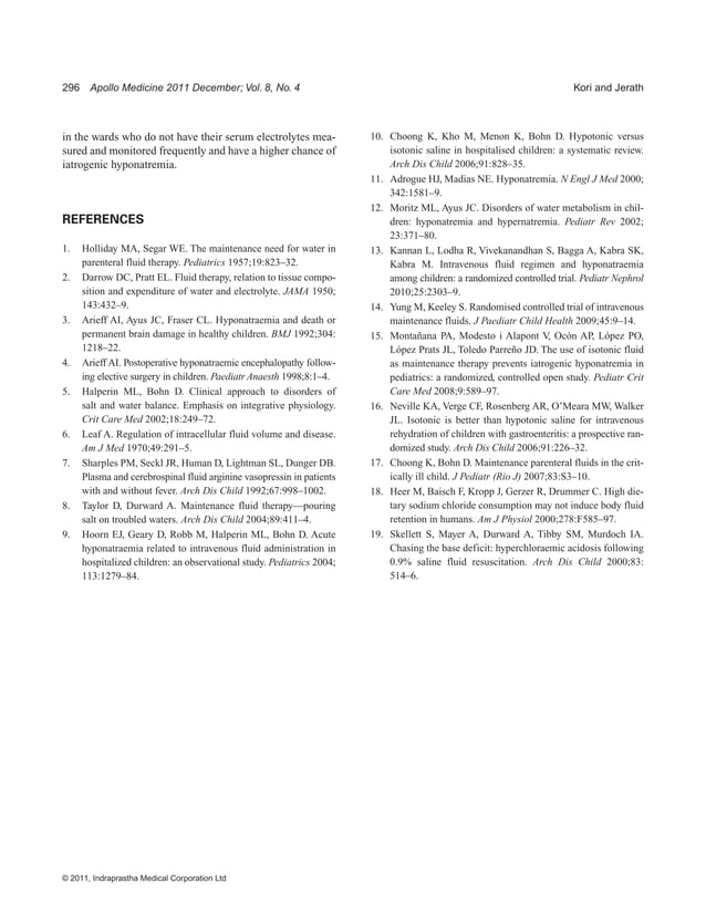 Choosing the right maintenance intravenous fluid in children | PDF ...